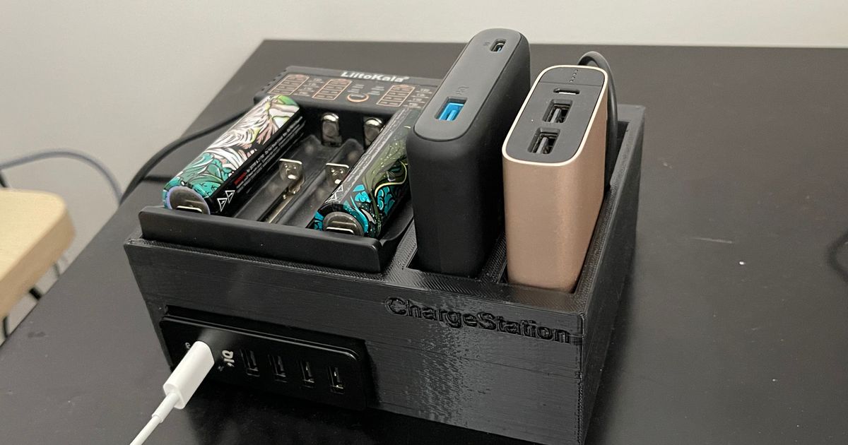 Desktop Charging Station - Fits Anker 5 Port Charger / 18650 battery ...
