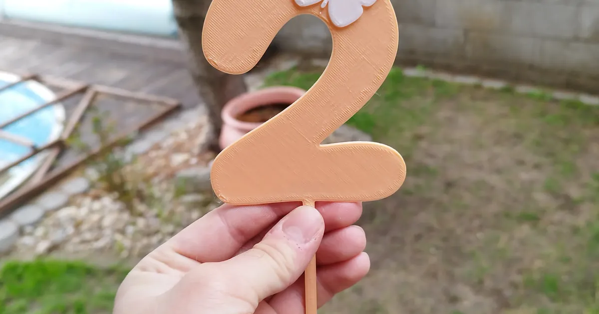 CAKE TOPPER number 2 by DžonSnou | Download free STL model | Printables.com