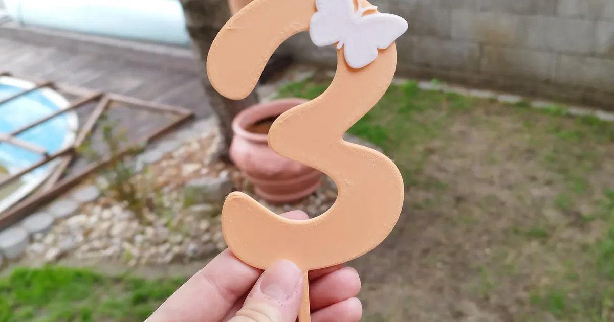 CAKE TOPPER number 3 by DžonSnou | Download free STL model | Printables.com