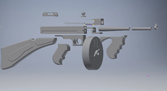 Mechanical Tommy Gun Prop by Inverted_Engineer | Download free STL ...