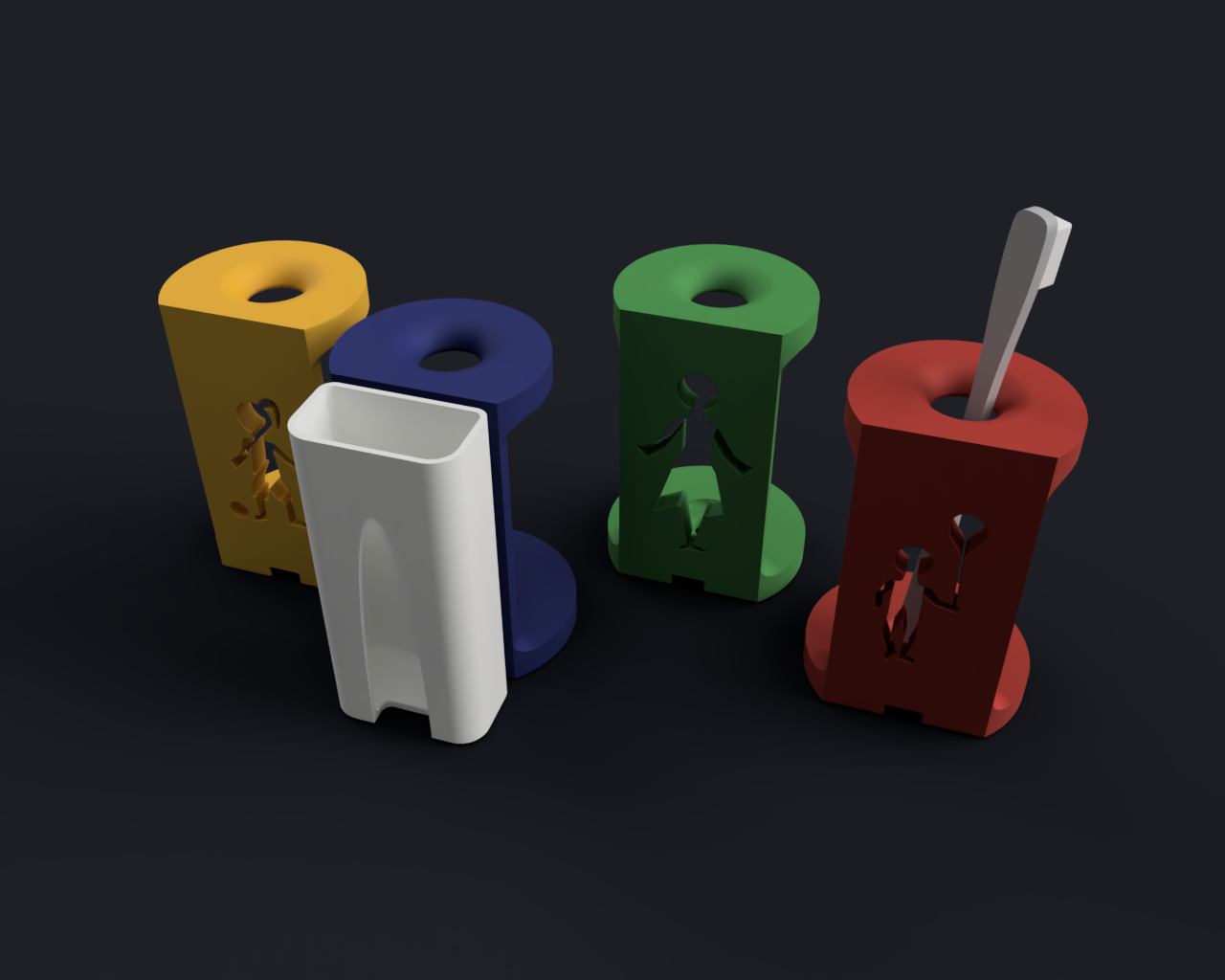 Family toothbrush holders with toothpaste tube extension [Remix] by Le ...