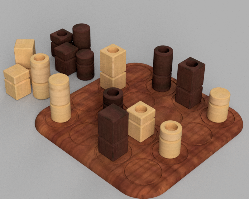 Quarto board game pieces and board von rhynes | Kostenloses STL-Modell ...