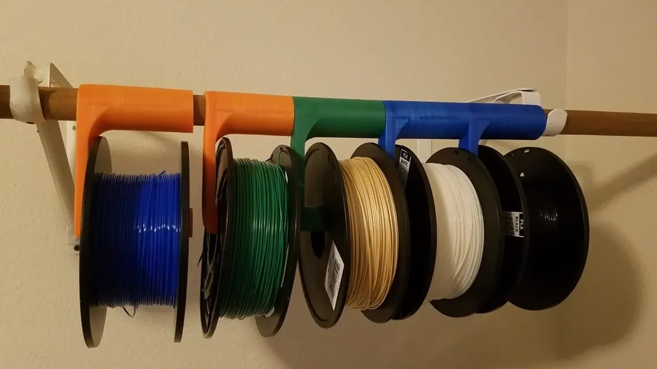 Filament Spool Closet Rod Hanger by pfmike | Download free STL model ...