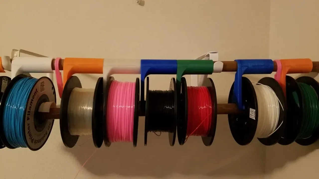 Filament Spool Closet Rod Hanger by pfmike | Download free STL model ...