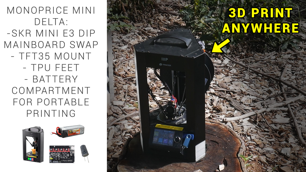 Monoprice Mini Delta SKR mini E3 conversion kit + portable mod by ...