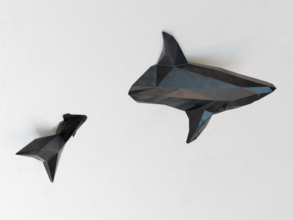 Low Poly Wall Shark by Voxel | Download free STL model | Printables.com