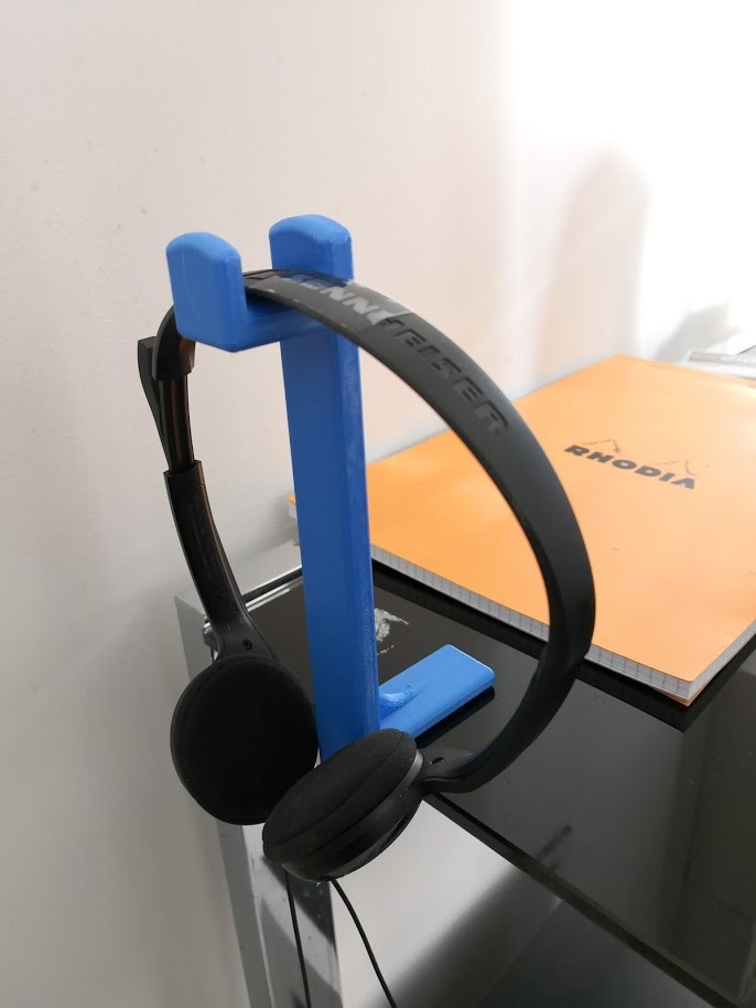 Support casque pour bureau verre (8mm) (headphone stand) by Youpak ...