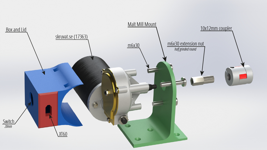 Malt Mill mount and box by Naesstrom | Download free STL model ...