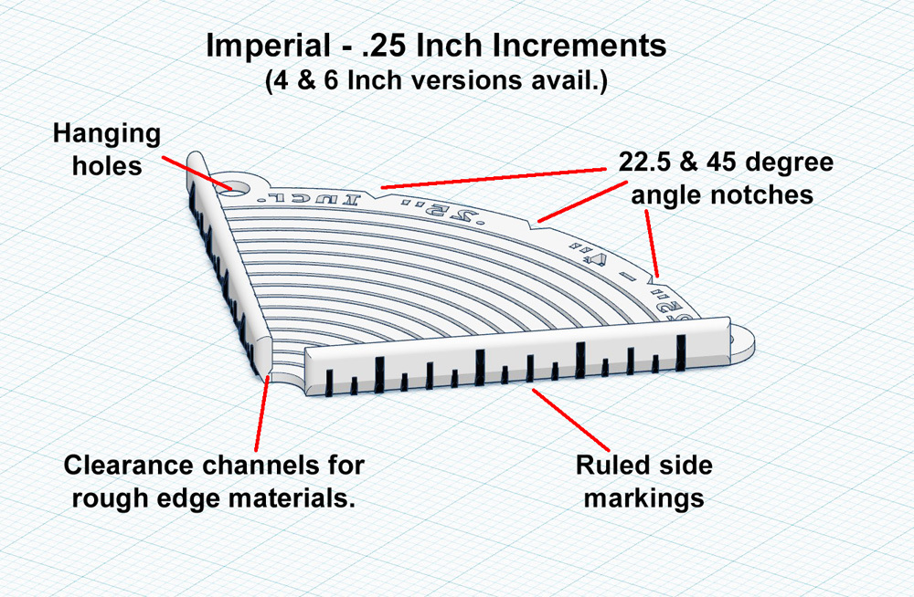 Concave Corner Stencil Template - Metric & Imperial Versions by ...