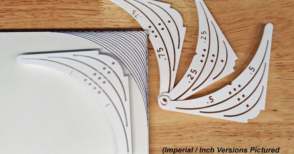 Rounded / Round Corner Stencil / Template - Imperial & Metric by ...