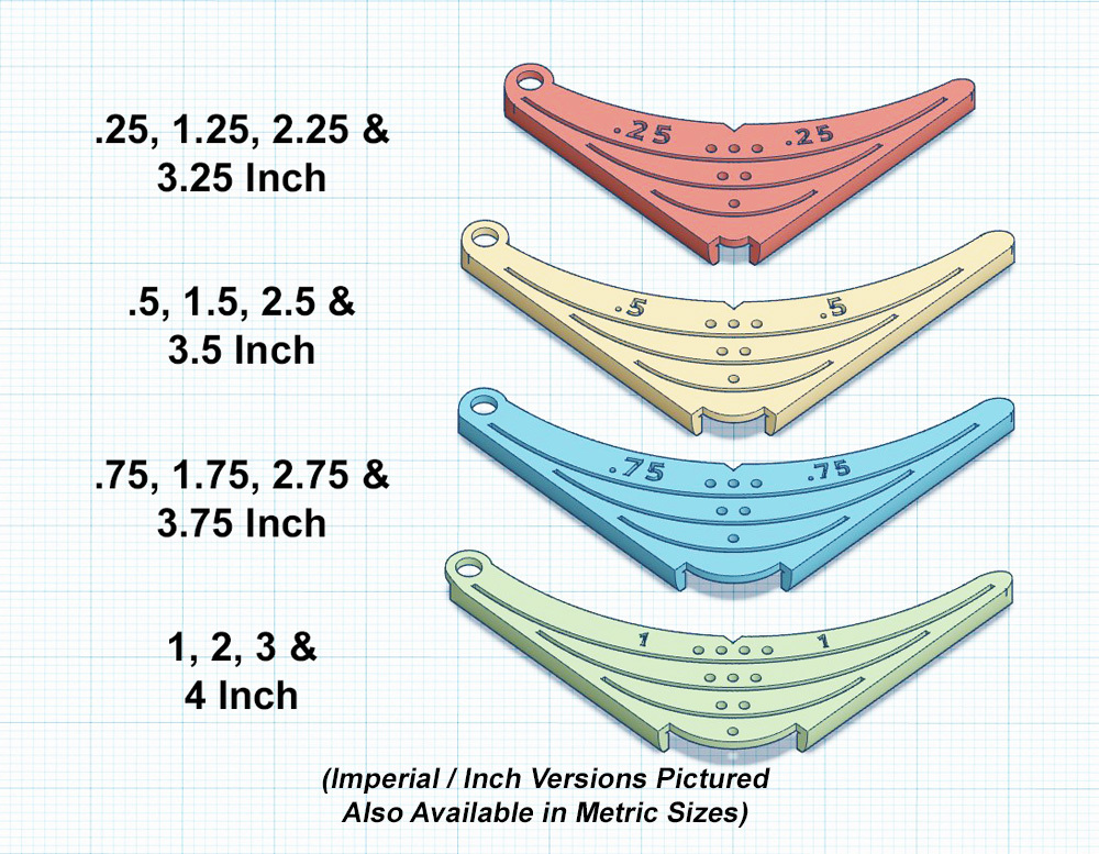 Rounded / Round Corner Stencil / Template - Imperial & Metric by ...