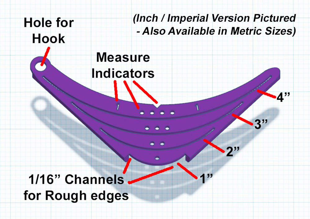 Rounded / Round Corner Stencil / Template - Imperial & Metric by ...