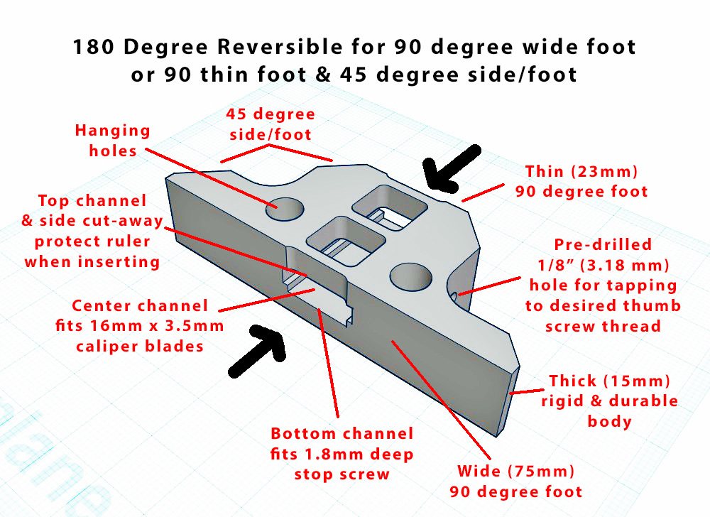 iGaging IP54 Caliper - Depth Foot (Reversible 90 & 45 Degree) by ...