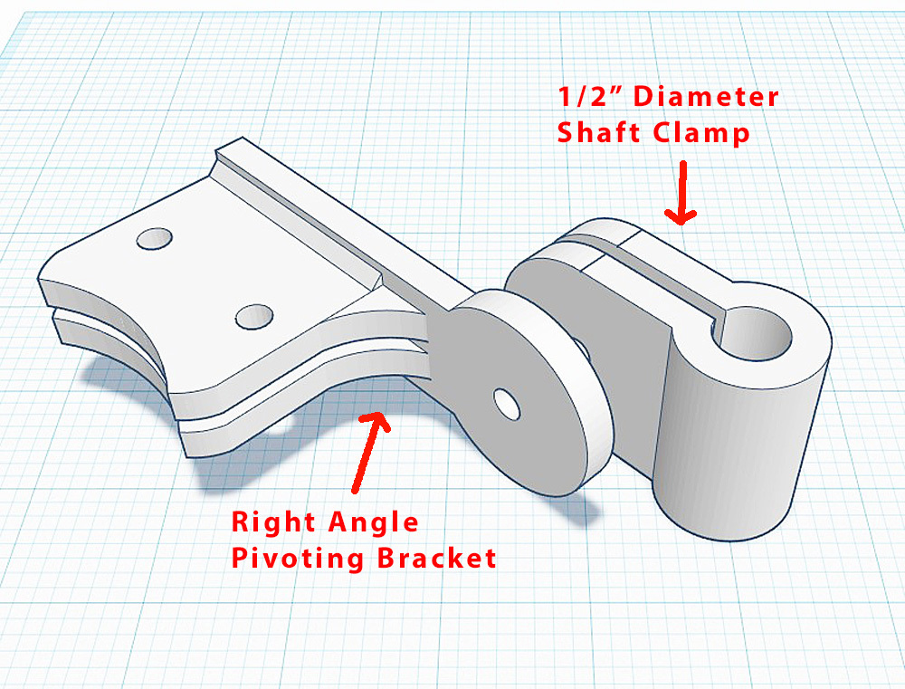 Clamping Right Angle Bracket, 1/2" Dia. Rod/Shaft, for Loc-Line Vac ...