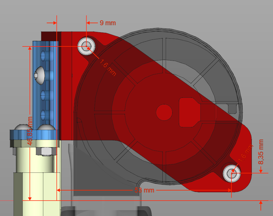 BLTouch / 3DTouch adjustable sensor holder for mounting behind a radial ...