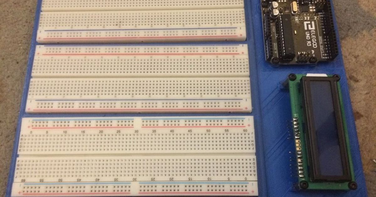 Arduino Stand Plus 3 X Large Breadboard Inserts By Stefi01 Download Free Stl Model