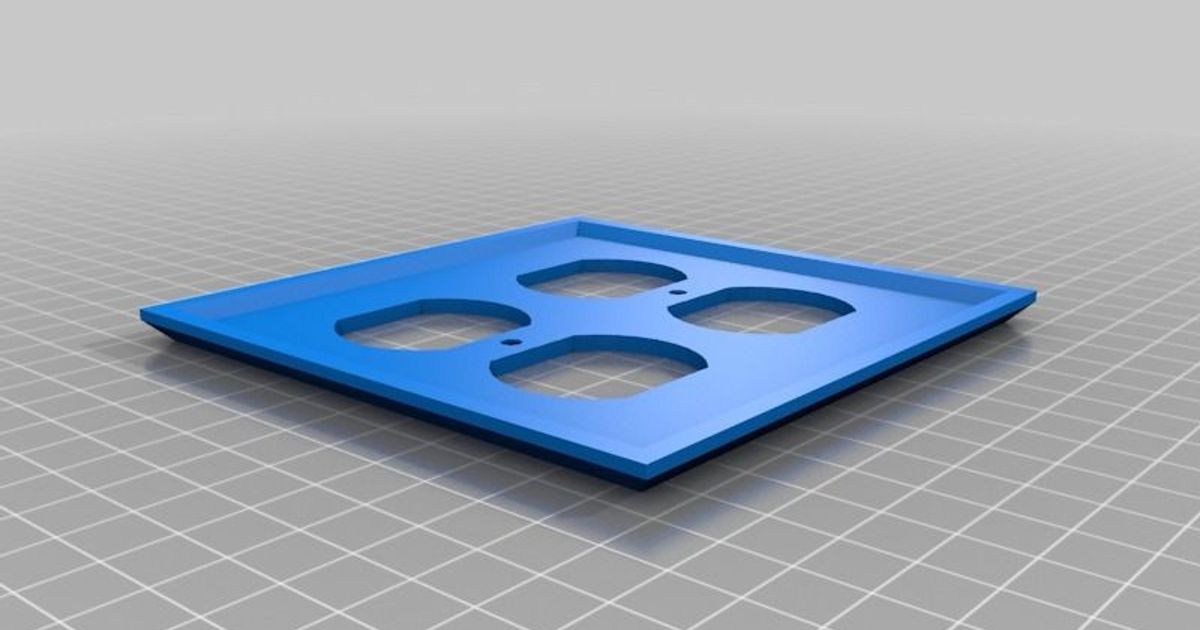 double plug socket Wall Plate by stefi01 | Download free STL model ...