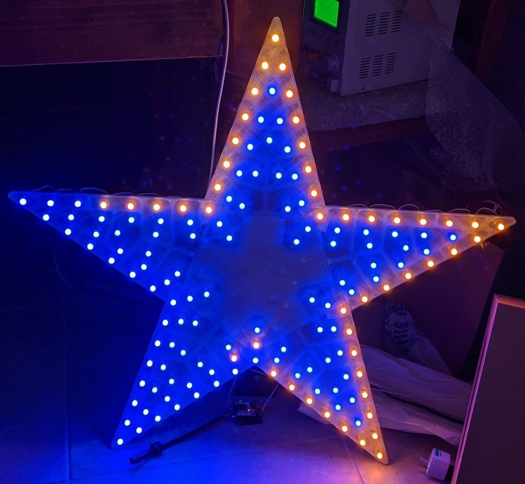 70cm, 3 ring, 150 led pixel star by Freman | Download free STL model ...