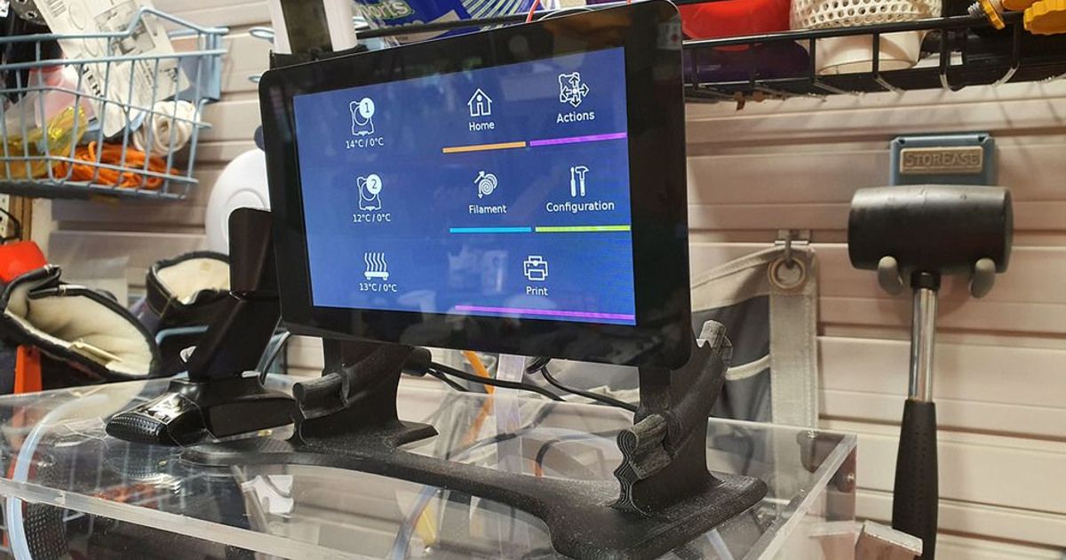 Raspberry Pi tiltable 7" Display base by Rod Laird | Download free STL ...