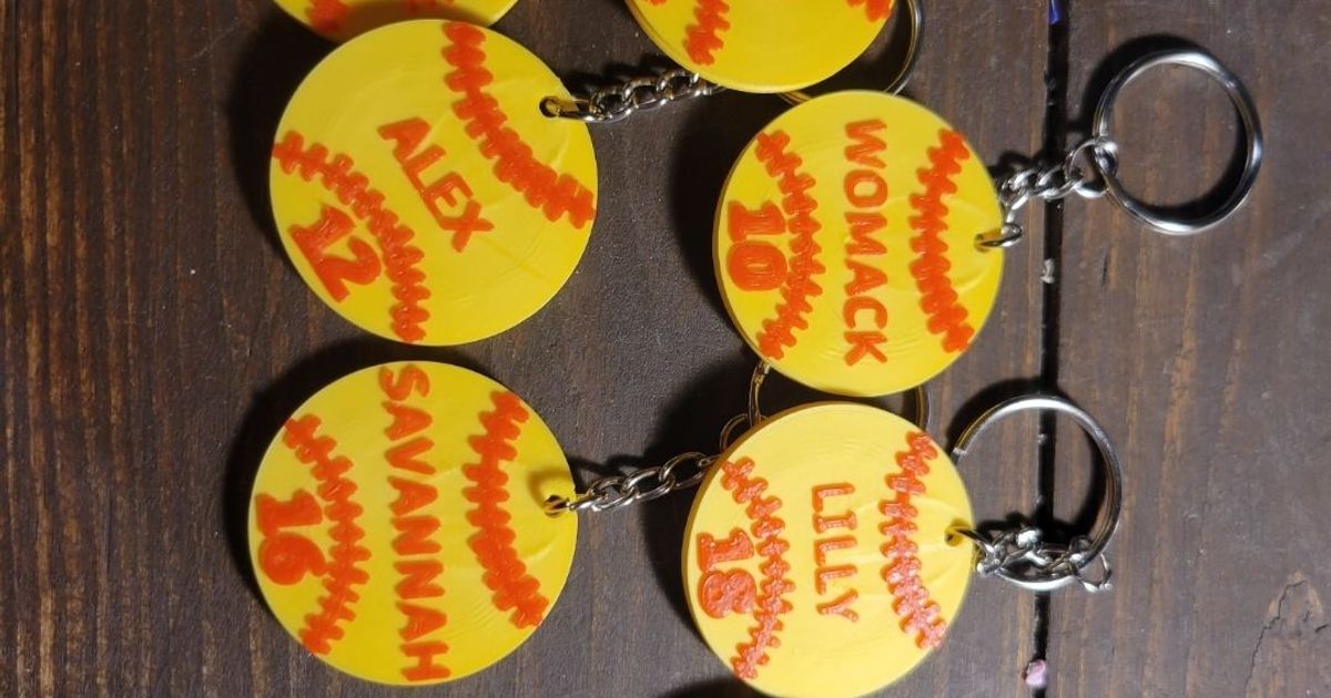 Softball Keychain by WAMsuperman | Download free STL model | Printables.com