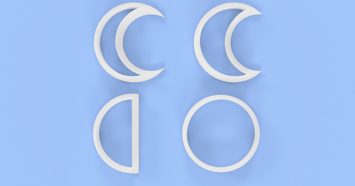 Moon phase cutters by JK3D NZ | Download free STL model | Printables.com