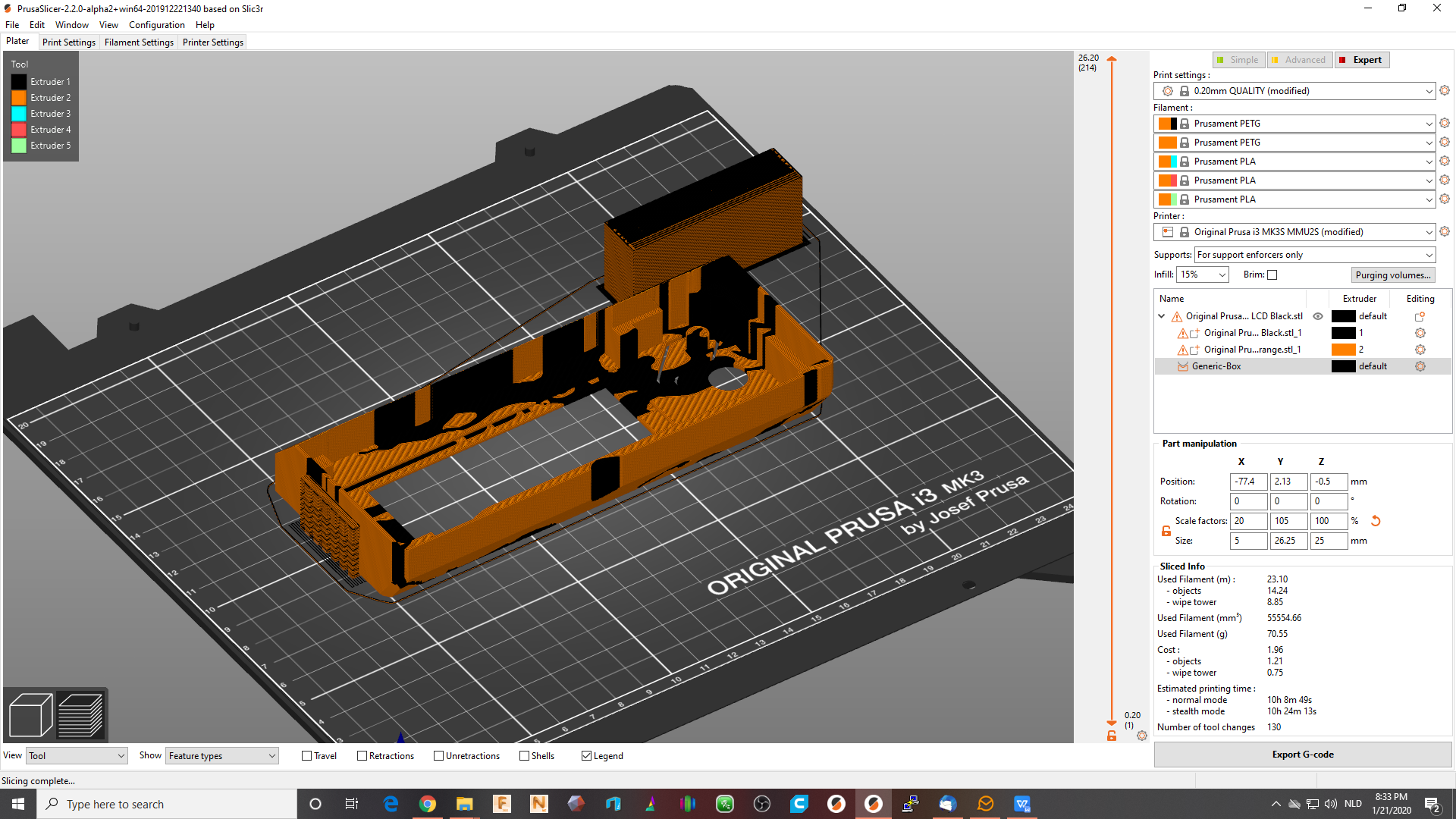 Original Prusa i3 MK3(S) Dual Color Camo LCD (Multi Material Print) by ...