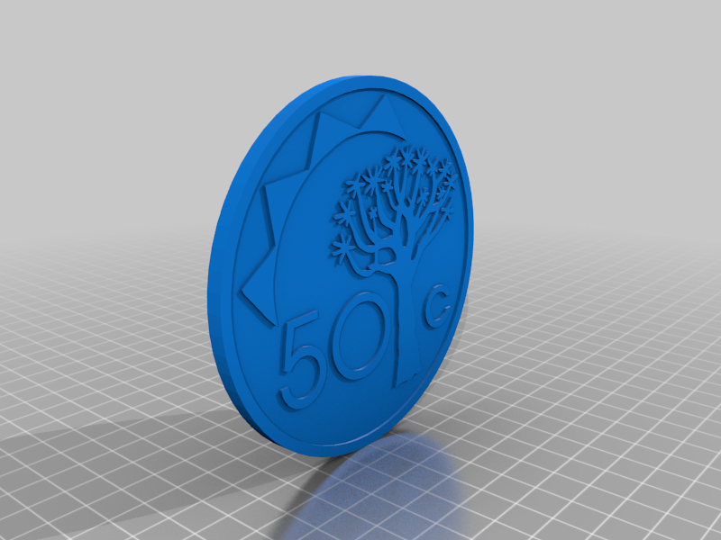 Coin coaster Namibia 50c by Dreamtime24 | Download free STL model ...