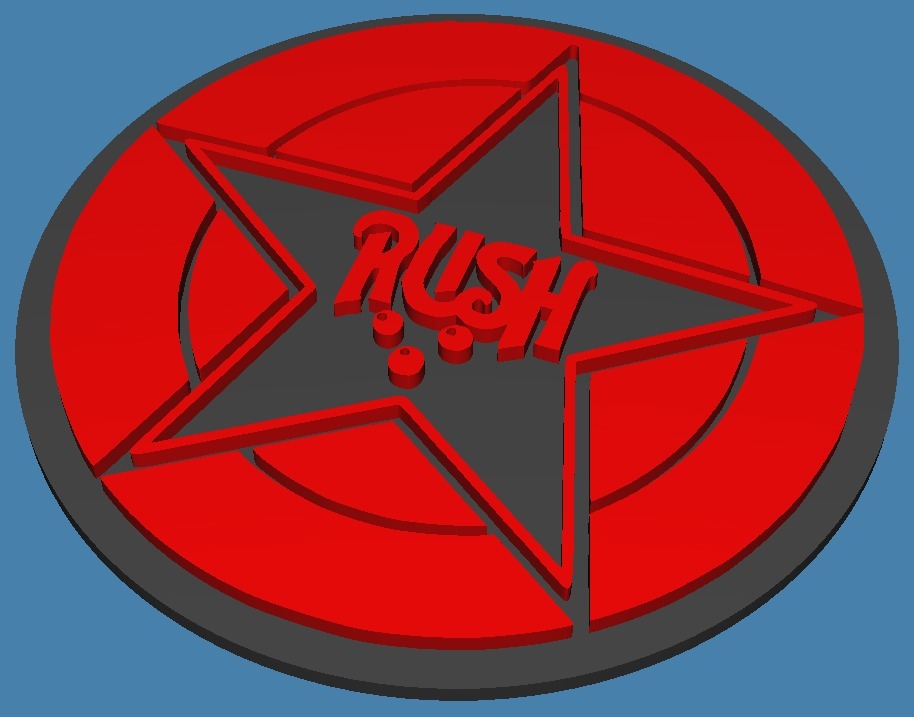 Rush Emblem Coaster by jonbourg | Download free STL model | Printables.com