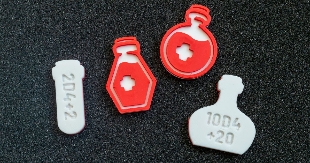 Health Potion Tokens DnD (no MMU) by LuckyJinx | Download free STL ...
