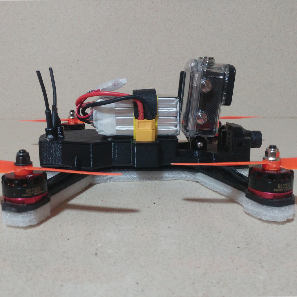 ZMR250 FPV low-profile frame with GoPro mount by Ariel | Download free ...