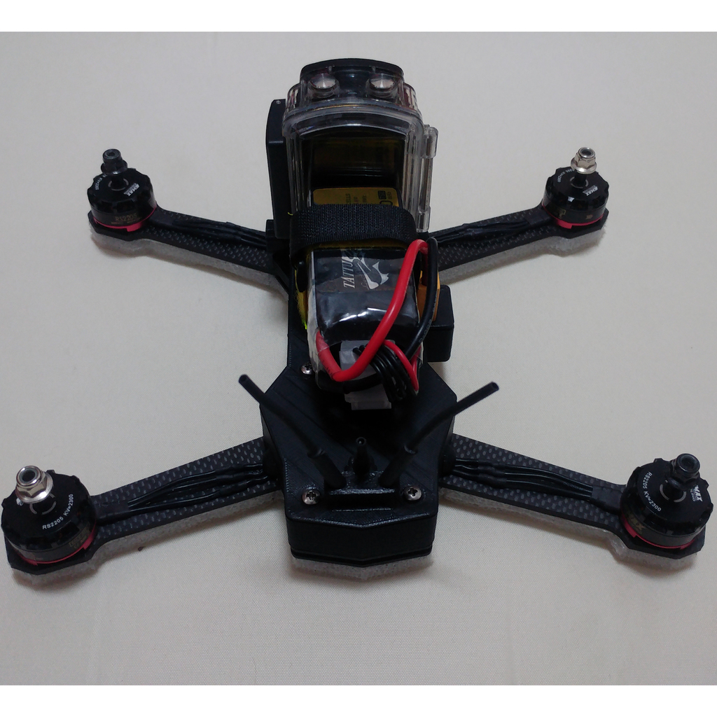 ZMR250 FPV low-profile frame with GoPro mount by Ariel | Download free ...