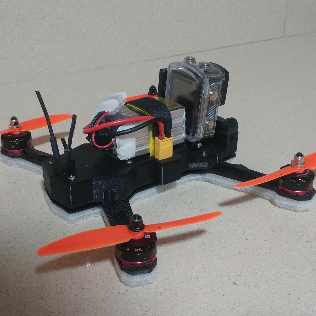 ZMR250 FPV low-profile frame with GoPro mount by Ariel | Download free ...