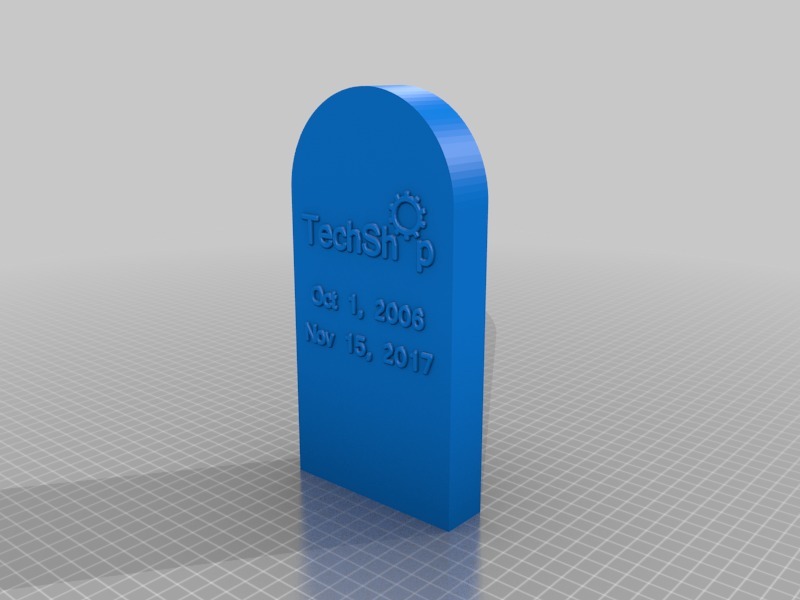 TechShop Tombstone by Openscaddad | Download free STL model ...