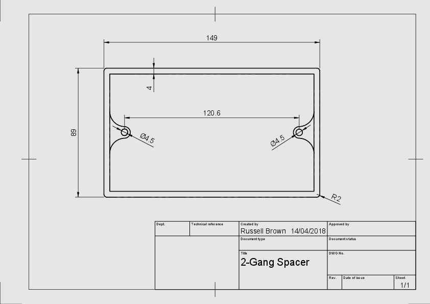 2-Gang Patress Box Spacer by Ruffle | Download free STL model ...