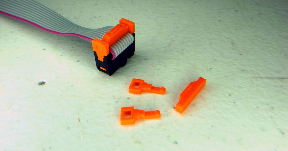 IDC 10-pin (2x5) strain relief clip by VanessaE | Download free STL ...