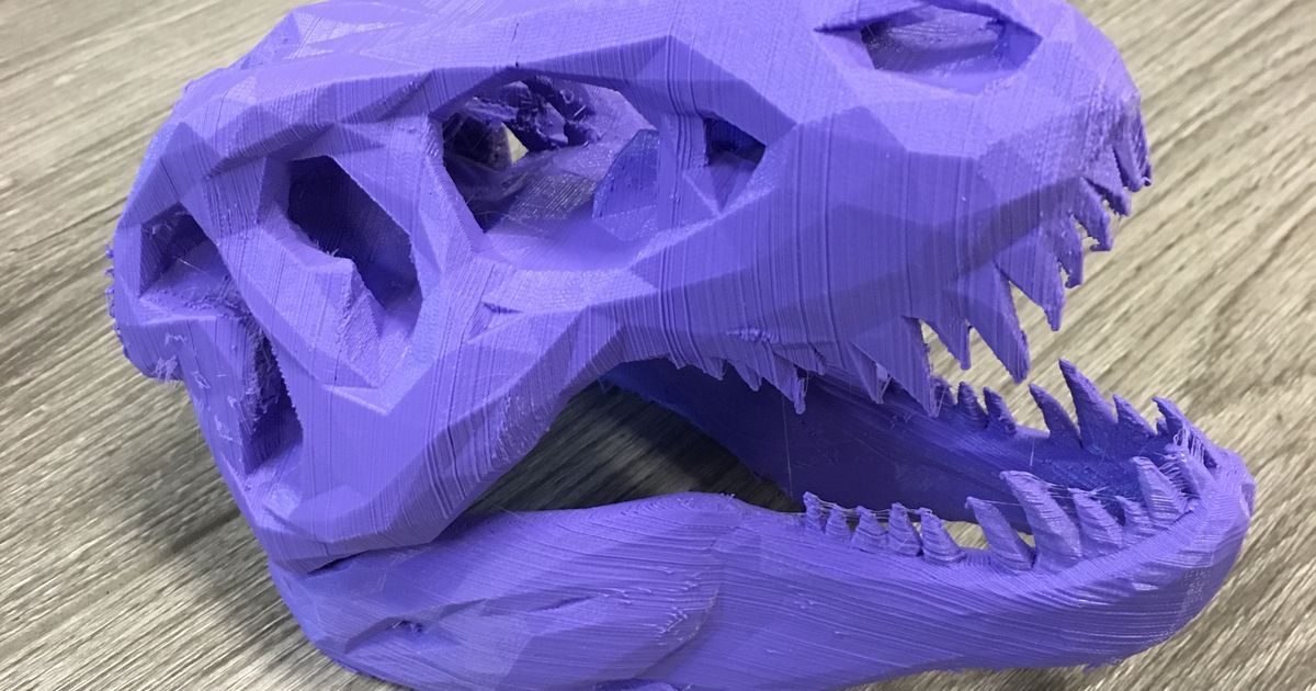 Low Poly T-Rex Skull by Makerwiz | Download free STL model | Printables.com