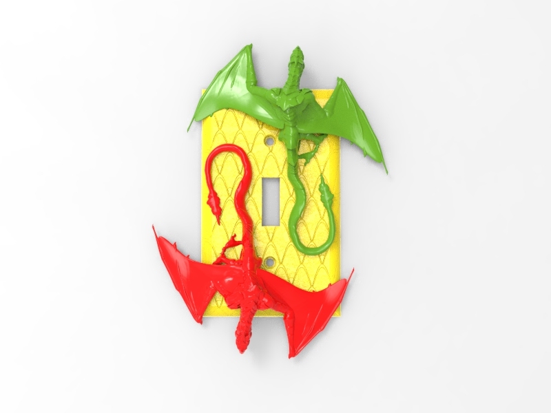 dragon lightswitch plate by dav88 | Download free STL model ...