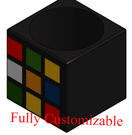 Rubik's cube pen holder by Caden S | Download free STL model ...