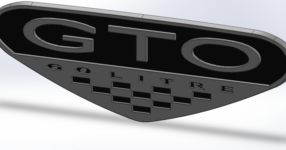 Fifth Gen Pontiac GTO Fender Badge by Root User | Download free STL ...