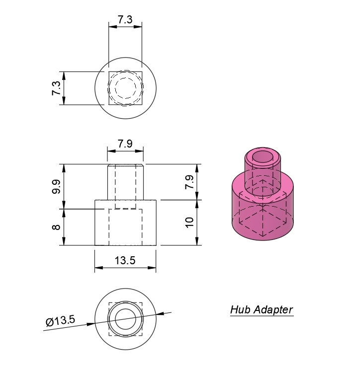 1/10 scale RC wheel hub parts by Phil M | Download free STL model ...