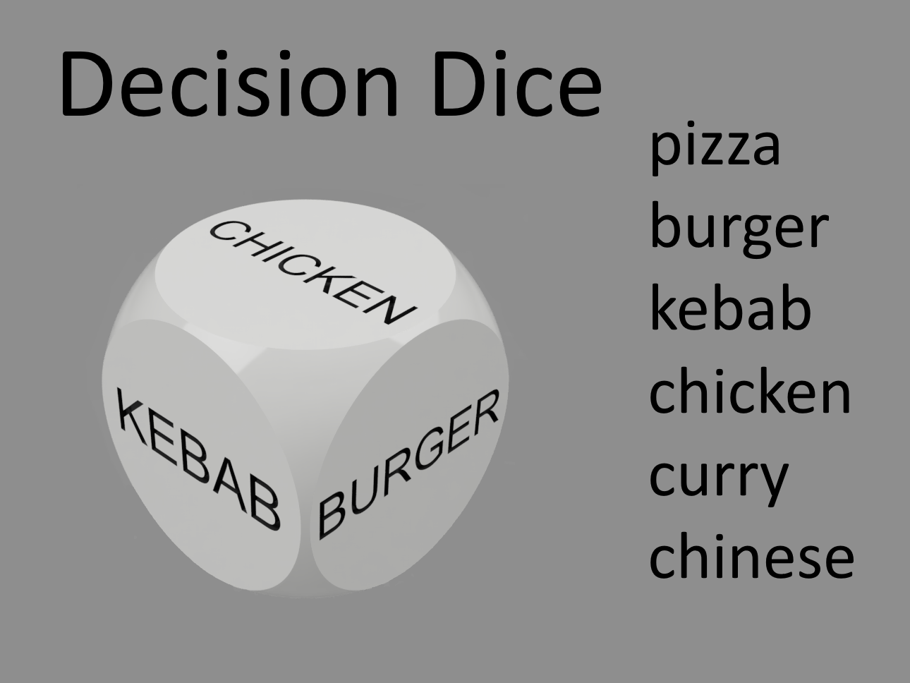 Decision Dice for Takeaway Food by Seemomster | Download free STL model ...