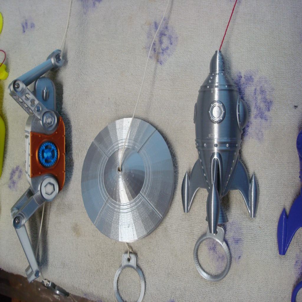 String climbing Rocket and UFO by robothut | Download free STL model ...