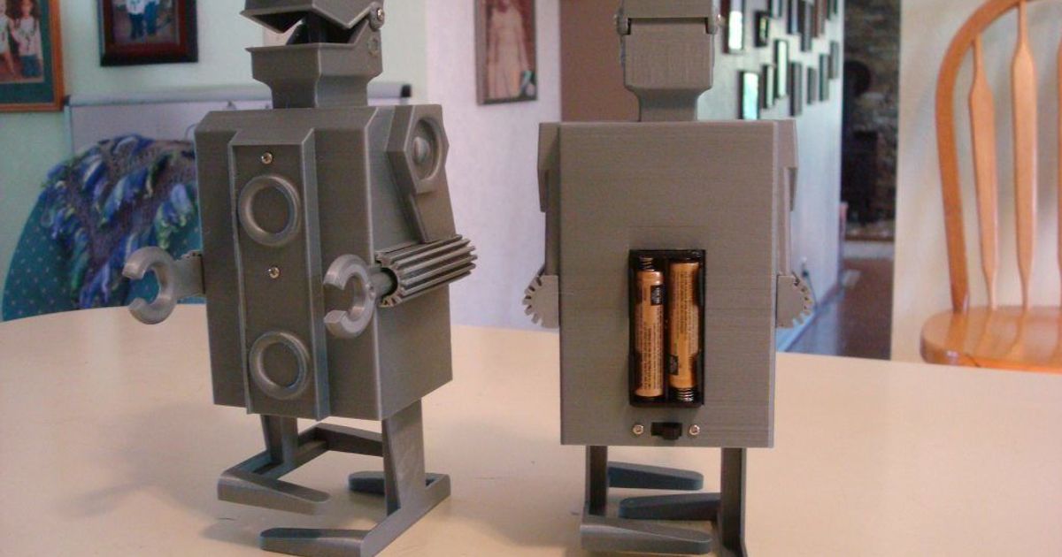 Mr. Mech 3d printed robot. walking with moving arms and mouth. by ...