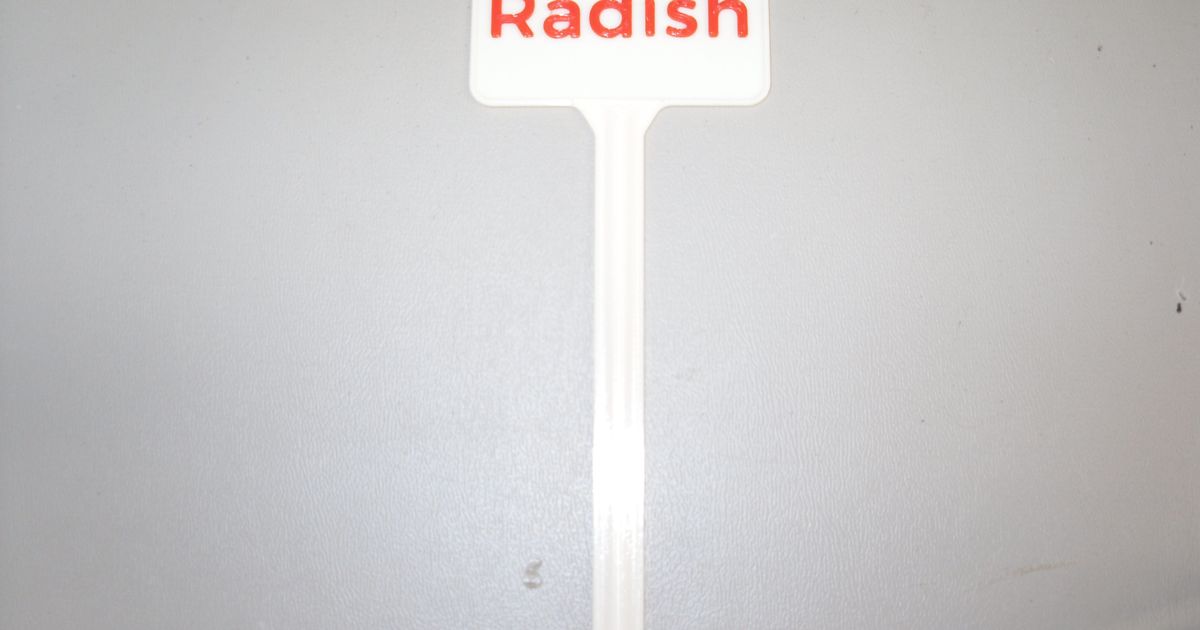 Plant Label Radish by LMJ | Download free STL model | Printables.com
