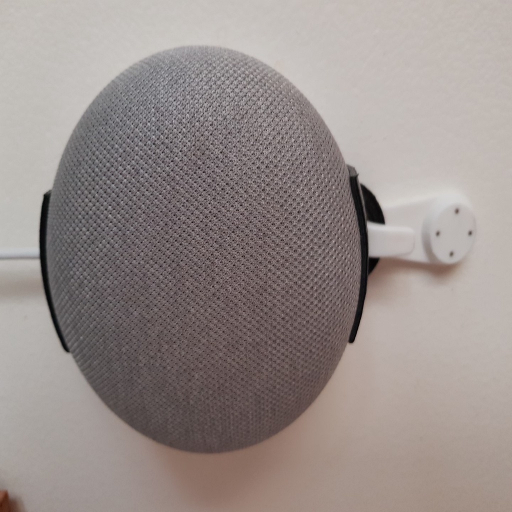 Google Home Mini Wall Mount with a ring to hang from a hook (Remix) by ...