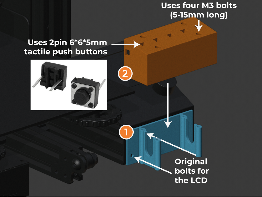 Creality Ender-3 ButtonBox (for OctoPrint) by Matereo | Download free ...