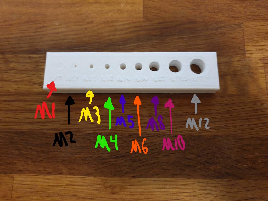 Bolt size tester by Toxværd | Download free STL model | Printables.com