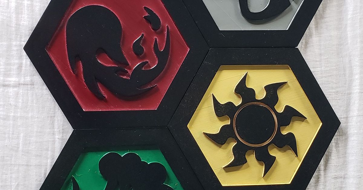 MTG Mana Hexagons by SeanGausman | Download free STL model | Printables.com