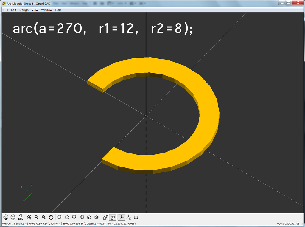 arc() Module for OpenSCAD by SavageRodent | Download free STL model ...