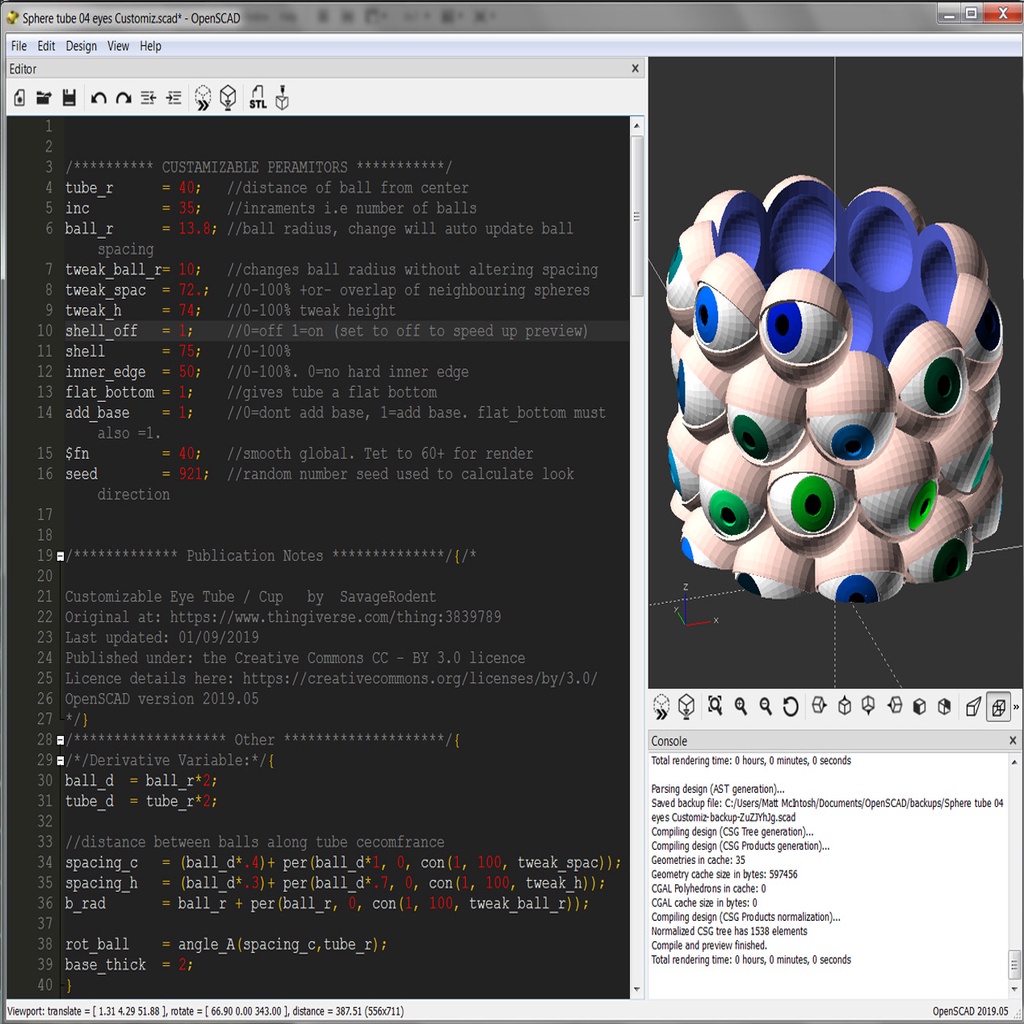 Customizable Eye Tube / Cup by SavageRodent | Download free STL model ...